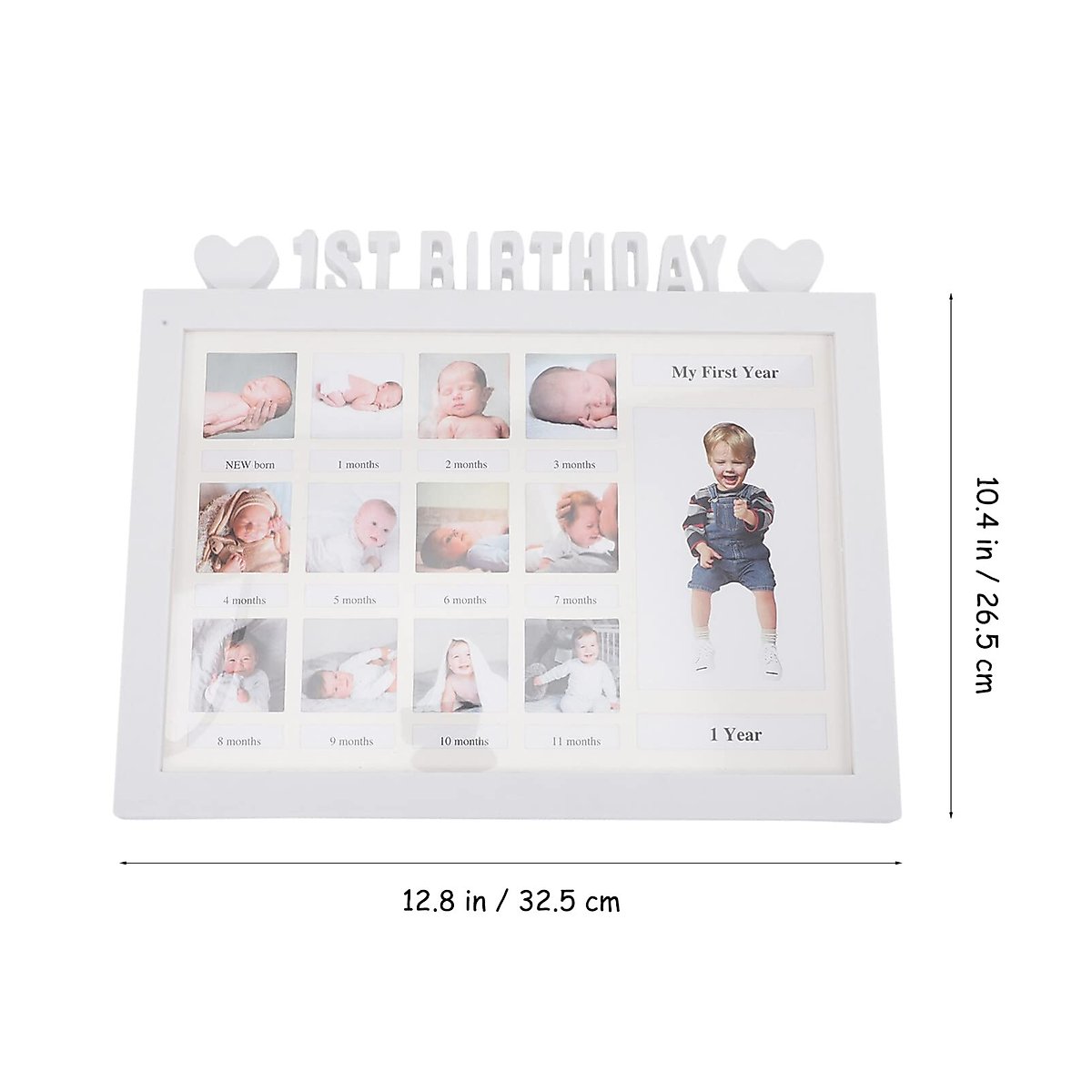 Kisangel Babys First Year Frame 12 Month Picture Frame 1st Birthday Photo Frame Picture Frame Milestone Photos Frame My First Year Picture Frame Memories Keepsake Photo Frame White