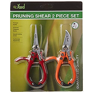 2 - pack Q-yard Pruning Shear, Mini- Extra Sharp Garden Hand Pruners, Easier Cutting, Comfortable Ergonomic, Less Effort - Gardening Scissors for Men & Women