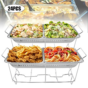 24 Pack Full Size Racks Buffet Stand Wire Racks, Chafing Wire Rack for Dish Warmer for Dish Serving Trays Birthday Wedding Picnic Parties,or Events