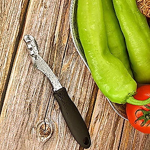 2PCS Jalapeno Pepper Corer, Stainless Steel Soft Grip Jalapeno Corer, Core Deseeder for Jalapenos, Chilis, Banana, Bell Peppers, Zucchini, Cucumber