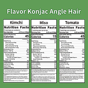 Hethstia Shirataki Noodle, Konjac Ramen(61.38oz), 6 Pack Flavored Angel Hair, Variety Flavor