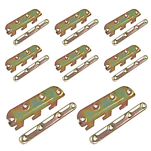 ABuff 8 Set Bed Rail Brackets Heavy Duty Wooden Bed Rail Fittings, Rust Proof Bed Frame Hardware Brackets for Connecting to Wood, Headboards and Foot-Boards- 5inch(Screws Included)
