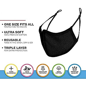 Simpli-Magic Reusable Face Mask, One Size (Pack of 20), Black/White, 20 Pack