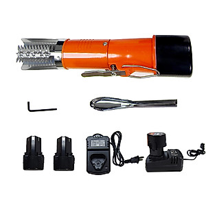 Powerful Electric Fish Scraper Cordless Fish Scaler Cleaner Automatic Fish Scale Remover with a Manual Scaler (2 Batteries)