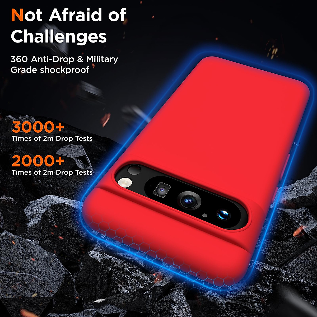 COFFKER Compatible with Pixel 8 Pro Case, Liquid Silicone Case, Full Body Shockproof Protective Cover,【Soft Microfiber Lining】 Slim Thin Phone Case for Google Pixel 8 Pro 6.7 inch, Red