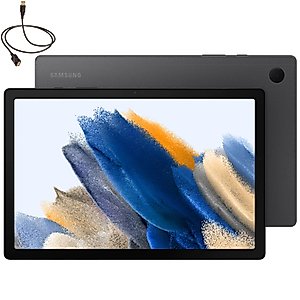 SAMSUNG Galaxy Tab A8 10.5" FHD Touchscreen Android Wi-Fi Tablet, Dark Gray, 64GB Internal Memory, Octa-core Processor, 3GB RAM, 8MP Rear + 5MP Front Camera, Bluetooth v5.0, ASUIAW Extension Cable
