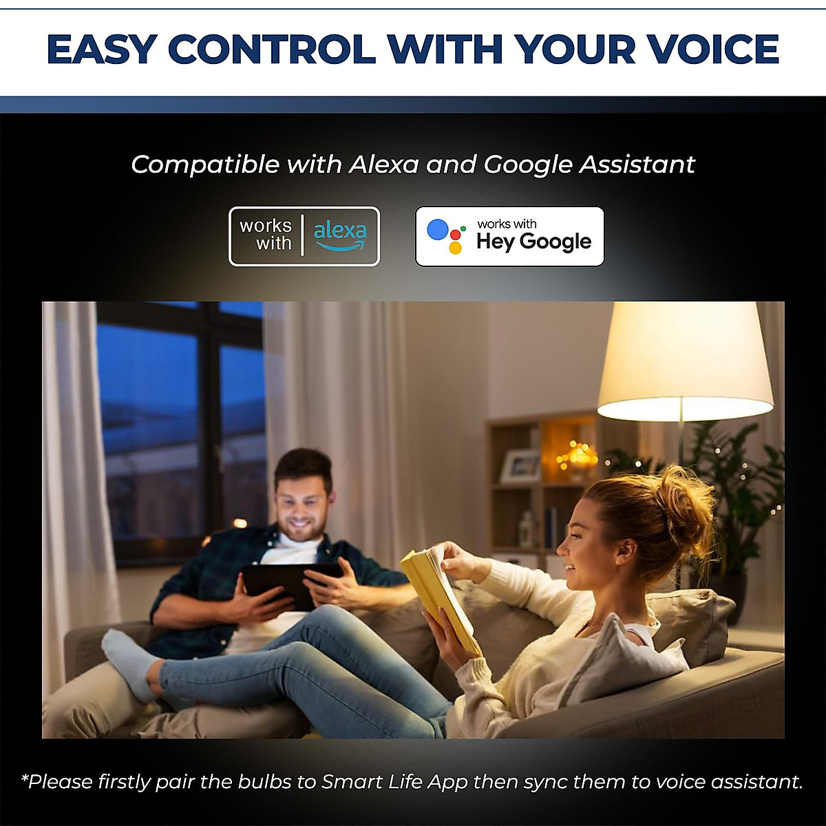 Lightinginside Smart Light Bulbs 100W Equivalent, 1350LM 11W WiFi Smart Bulb Compatible with Alexa/Google Assistant/Smart Life, A19 E26 RGBCW Color Changing, No Hub Required,2.4G WiFi, ETL Listed,4PCS