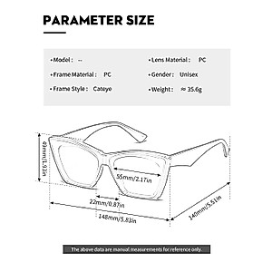 MASDUN Retro Square Cateye Sunglasses for Women Men Trendy Designer shades party dress up sunglasses (Black - Dark leopard print)