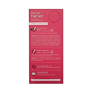 RB RENATA BEAUTY Lash and Brow Tint Kit – Eyelash & Eyebrow Tint Set – Dye Kit with Color Tint, Cream Developer and Styling Brush – Long-Lasting Effect Up to 4 Weeks – 30 Applications [Brown]