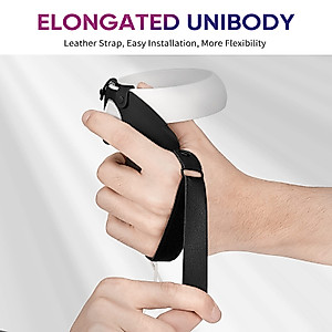 Suitisbest Controller Grip Cover Accessories Compatible with Meta Quest 2, Silicone Grip Protective Cover with Adjustable Leather Knuckle Straps