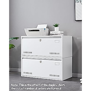 BUTISOW Lateral File Cabinets with Lock,1 Drawer Steel Wide Filing Organization Storage Cabinets,Home Office Furniture for Hanging Files Letter/Legal/F4/A4 Size (Mechanical-White)