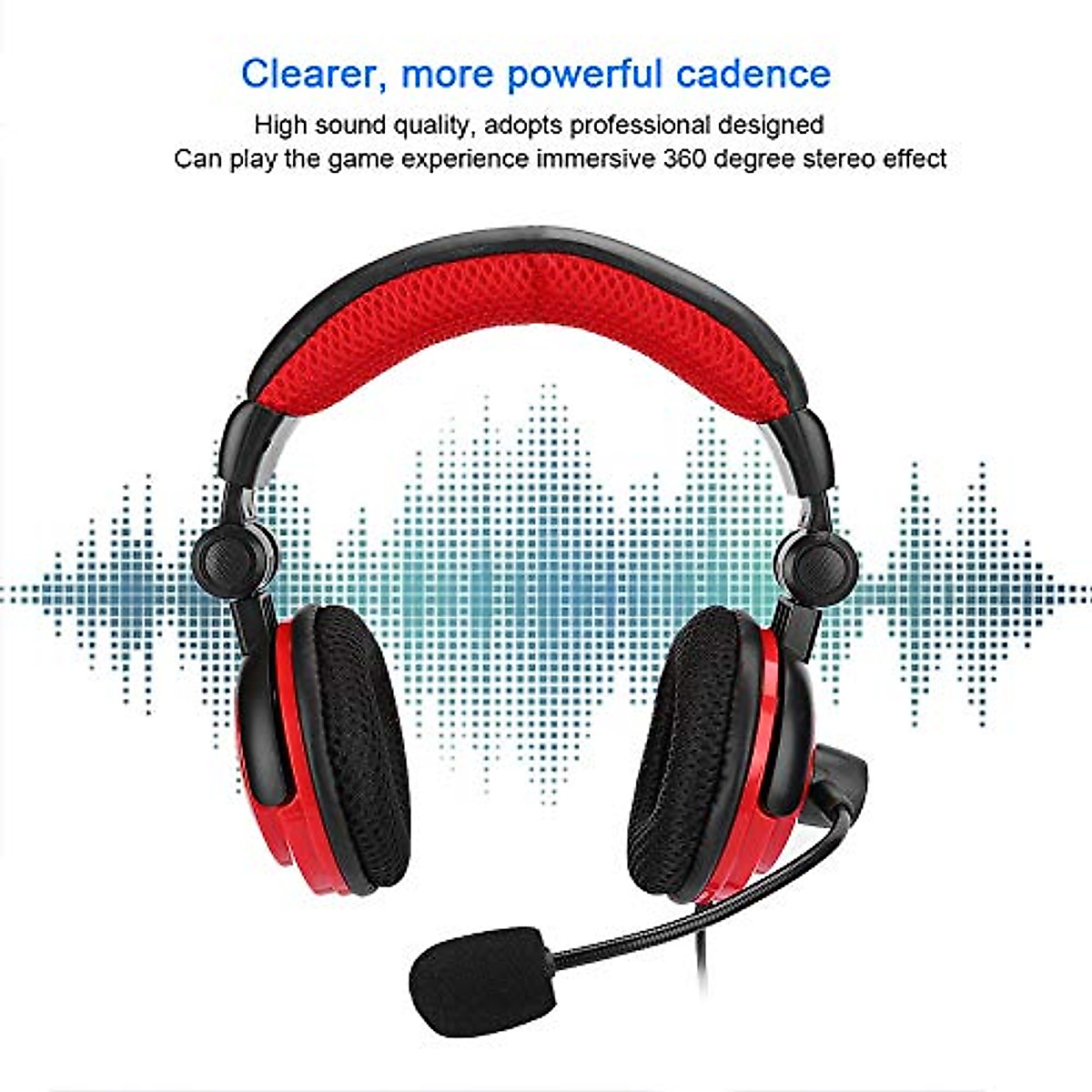 3.5mm Gaming Headset for PS4 for XBOXone, Jacket Earphone Adjustable Headband 360° PU Leather Stereo Headphone with Mic