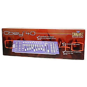 Chauvet Obey 40 Universal Dmx 512 Controller with 192 Channels and Midi Compatibility + Chauvet Dmx3p25ft Dmx Xlr Female to Male Dmx Cable