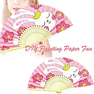 Woohome Foldable Paper Fan, Navy Blue