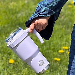 Mayim 40oz Tumbler with Handle, Travel Coffee Mug or Insulated Water Bottle with Straw and Lid, Leak Proof Stainless Steel Double Wall Thermos for Home, Office or Car - Green