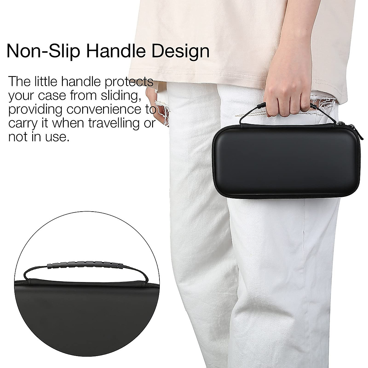 HEYSTOP Pouch Compatible with Nintendo Switch Lite, Protective Case Cover Carrying Case with 10 Game Card Cases, Accessories for Nintendo Switch Lite – Black