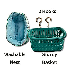 Rat Hammock for Cage Chew Proof，Guinea Pig Cage Accessories，Small Animal Removable Nest with Hanging Hammock Basket Bed Hideout for Ferret, Kitten, Squirrel, Chinchilla