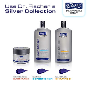 Dr. Fischer Purple Conditioner for Platinum, Silver, Gray and Color Treated Hair - Removes Brassy/Yellow Tones (13.5 fl. oz.)