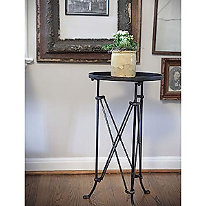 Creative Co-Op Round Bronze Metal Accent Table