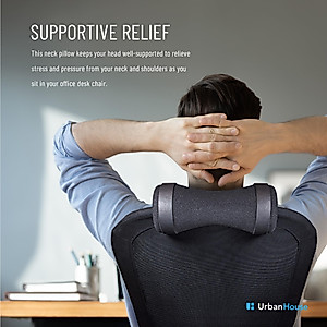 urbanhouse Neck Support Firm Pillow for Office Desk Mesh Chair Without Headrest