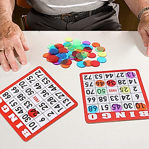 GSE Games & Sports Expert 1,000 Pieces 3/4-Inch Multi-Color Bingo Chips, High-Contrast Transparent Counting Chips for Bingo Games, Parties