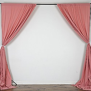 BalsaCircle 10 ft x 10 ft Rose Quartz Pink Polyester Photography Backdrop Drapes Curtains Panels - Wedding Decorations Home Party Reception Supplies