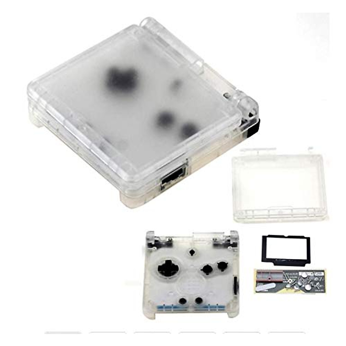 Full Housing Case Cover Housing Shell Replacement for Game boy Advance SP GBA SP Shell Case with Buttons Kit-Clear