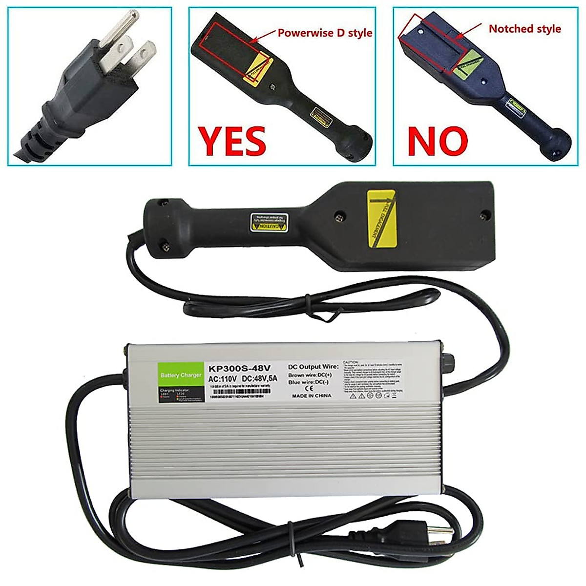 aunstarwei 48V 5A Golf Cart Battery Charger Powerwise for EzGo Ez Go Ez-Go TXT Medalist D Style