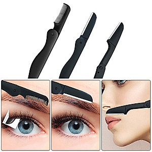 7 in 1 Eyebrow Grooming Kit for Women Eyebrow Scissors Eyebrow Brush Set Brow Brushes Scissors Tweezers Replaceable Eyebrow Razor