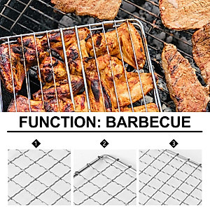 Cabilock Grill Net Bbq Grates Replacement Bbq Wire Mesh Stainless Steel Grill Grate Stainless Steel Bbq Grill Baking Rack for Oven Grill Rack Cooling and Baking Rack Component Barbecue