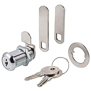 WOOCH Cabinet Cam Lock Secure Important Files and Drawers, 1-1/8" Cylinder, Fits on 7/8" Max Panel Thickness, Keyed Alike with 3 Cams 2 Keys, Chrome Finish, 4 Pack