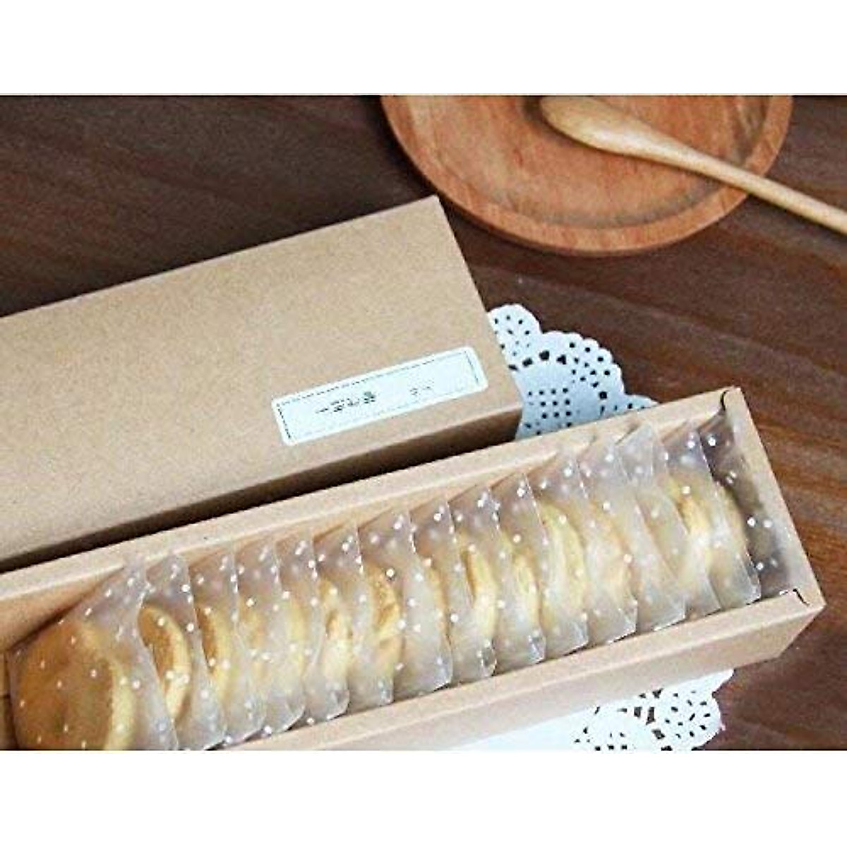 Patty Both 100 PCS Cute Transparent OPP Self Adhesive Cookie Bakery Candy Biscuit Roasting Treat Gift DIY Plastic Bag (Dot)