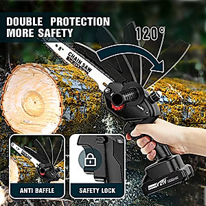 8 Inch Mini Chainsaw Cordless 𝘽𝙧𝙪𝙨𝙝𝙡𝙚𝙨𝙨, 2023 Upgraded Seesii Portable Chain saws with 2×2.0AH Batteries and Auto Oiler Chain, Handheld Electric Chainsaw for Branch Tree Cutting Pruning