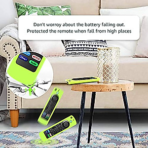 2 Pack Remote Covers Replacement Compatible with Toshiba and Insignia Fire TV Remote, Silicone Sleeve Case Glow in Dark for CTRC1US21 NS-RCFNA-21 Remote Cover (Glow Blue& Glow Green)