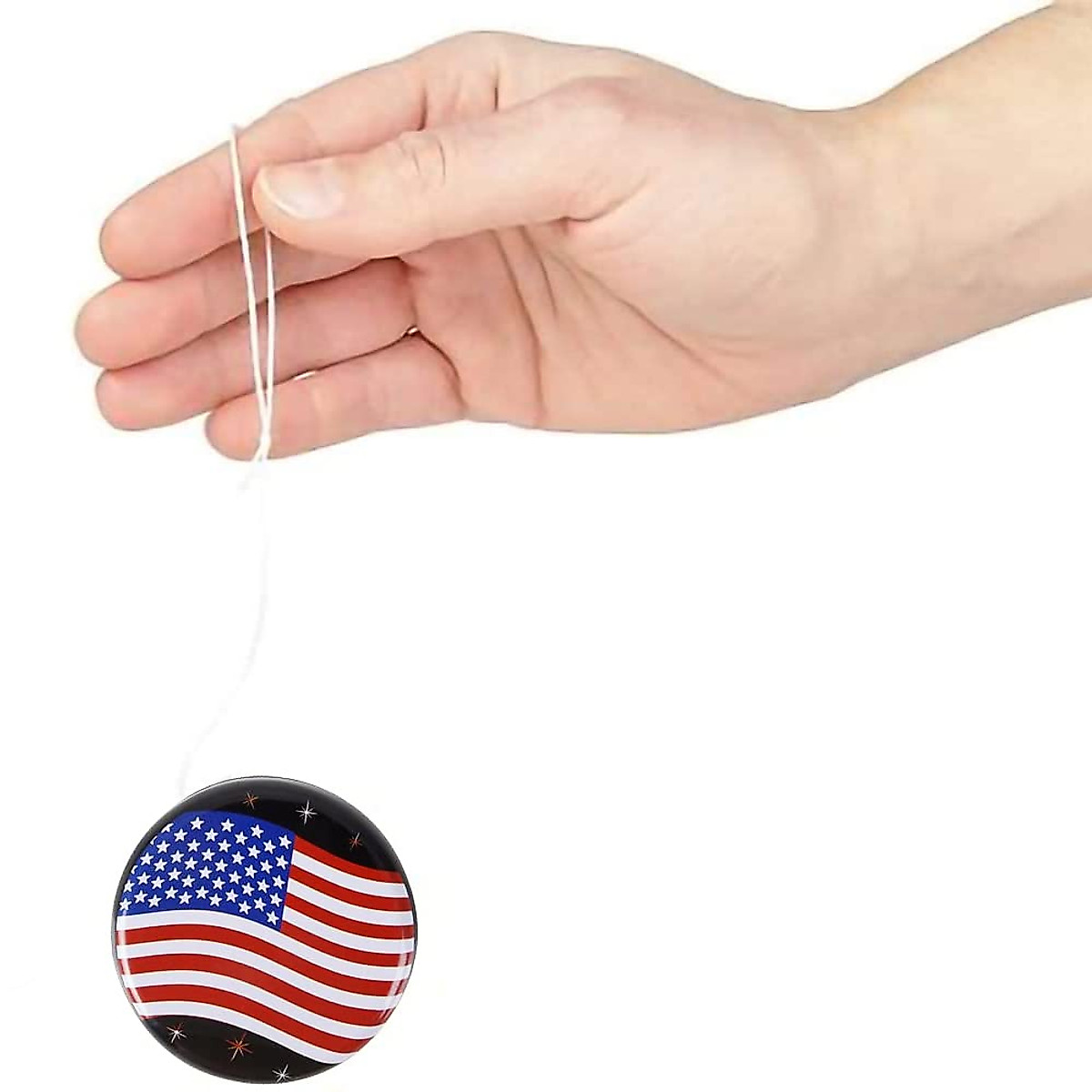 ArtCreativity Metal Stars & Stripes Yoyos, Set of 12 , 4th of July Party Favors, USA Flag Yo-Yo Toys, Fun Patriotic Accessories for Independence, Memorial, and Veterans Day