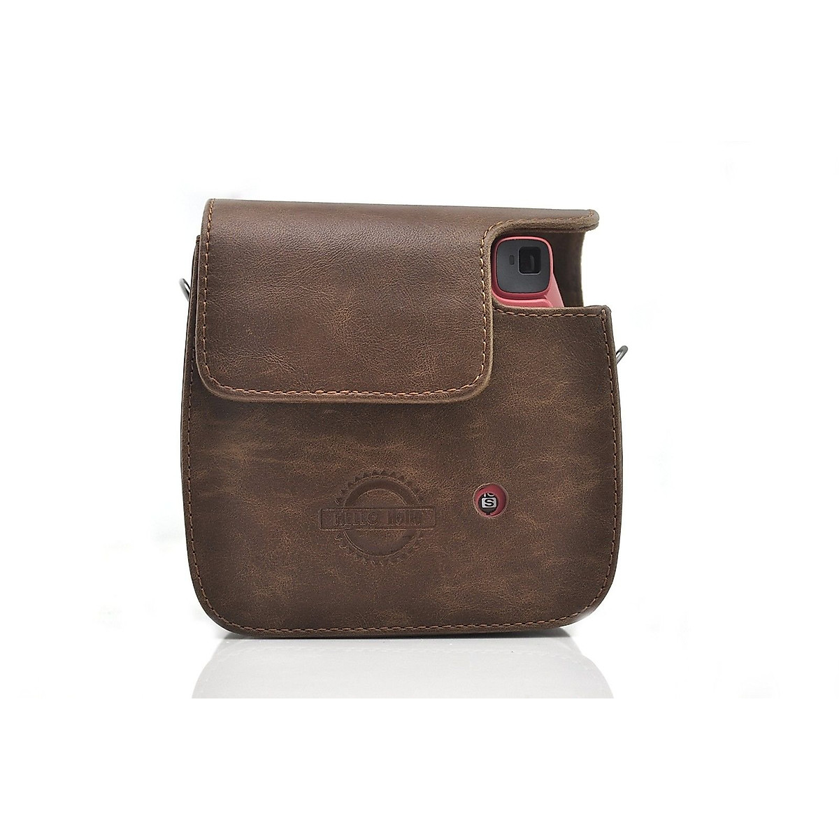 HelloHelio Classic Vintage PU Leather Instax Camera Compact Case for Fujifilm Instax Mini 9/8/8+ Instant Film Camera (Brown)