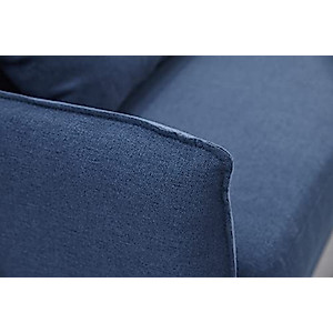 Cinnic Sofa Couch, Modern Decor Fabric Sofa, Couch Furniture Suitable for Small Spaces Living Room, Soft Fabric Upholstery, Easy, Tool-Free Assembly (Loveseat, Blue)