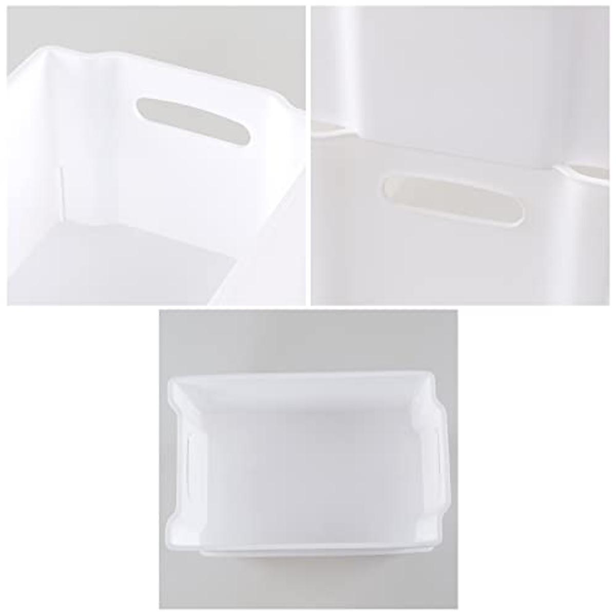 Wekioger Small Plastic Freeze Bin Pantry Storage Basket Box, 6 Packs