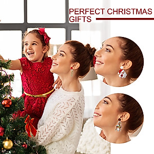 Huquary 16 Pairs Teacher Earrings Bulk for Women Acrylic Apple Pencil Letter Dangle Earrings for Teacher Thanksgiving Gifts(Festive Style)