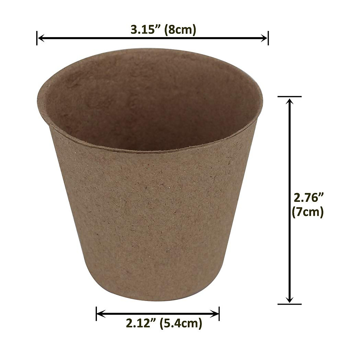 Huvai 100 Pack 3.15" Round Biodegradable Peat Pots Plant Seedling Saplings & Herb Seed Starters Kit with 100 Pcs White Plastic Plant Labels