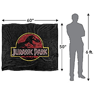 Jurassic Park Classic Logo Officially Licensed Silky Touch Super Soft Throw Blanket 50" x 60"
