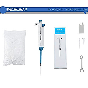 BAOSHISHAN Micropipette Single Channel Adjustable Micro Pipett Lab Pipettor Transfer (10-100ul Including 200 Pipette Tips)