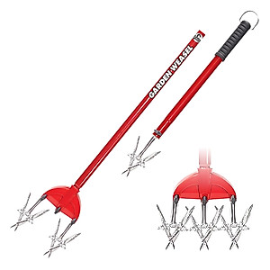 Garden Weasel Rotary Cultivator & Hand Tiller - 2-in-1 | Aerate, Weed, Cultivate, Plant, Reseed | Lawn Reseeding Garden Tool, Garden Soil Loosener | 91206