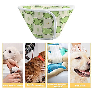 Cute Frog Soft Dog Cone Collars Protective Adjustable Cat Recovery Collar to Stop Licking M