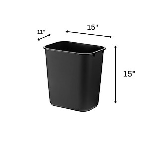 WEBSTORE SUPPLY 28 Qt. Trash Can, Kitchen Wastebasket 7 Gallon Garbage Can (10 Pack) Black