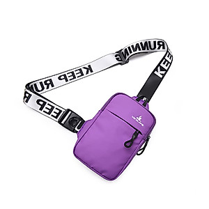 FAIME Sling Bag for Women Chest Bag with 5 Colors One Strap Backpack for Men Outdoor Sports Running Cycling Hiking (Purple)