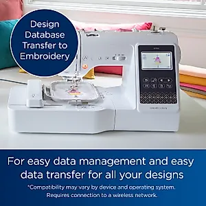 Brother SE700 Sewing and Embroidery Machine, Wireless LAN Connected, 135 Built-in Designs, 103 Built-in Stitches, Computerized, 4" x 4" Hoop Area, 3.7" Touchscreen Display, 8 Included Feet