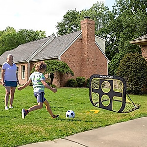 PodiuMax 2 in 1 Pop Up Soccer Goal - Indoor Outdoor Soccer Target Net for Improving Passing and Shooting Accuracy | Portable with Carrying Bag