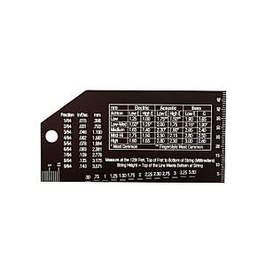 MusicNomad Precision String Action Gauge Ruler for String Height- Metric, SAE, 64ths (MN602)