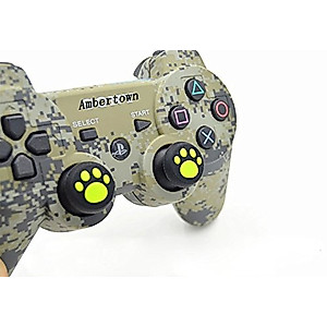 Ambertown Analog Silicone Thumb Stick Grips Cap Joystick ThumbSticks Caps Cover for PS4 PS3 Xbox One Xbox 360 PS2 Game Controllers (2 x Green Cat Dog Paw)